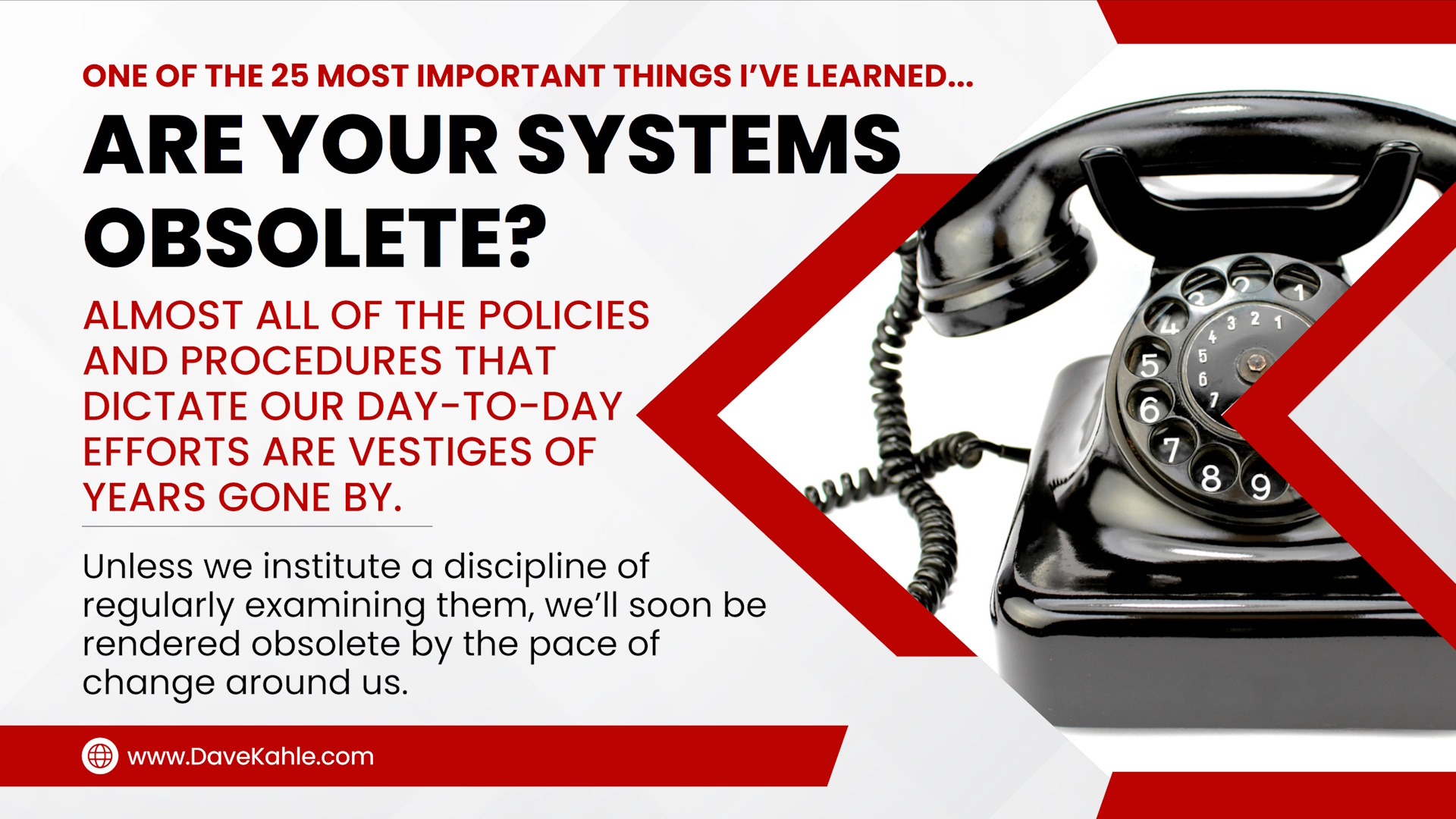 Are Your Systems Obsolete? Dave Kahle Wisdom
