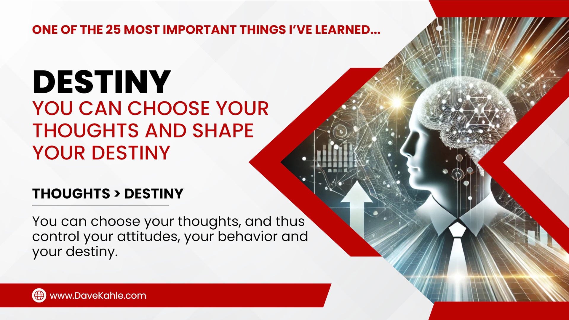 You Can Choose Your Thoughts and Shape Your Destiny Dave Kahle Wisdom