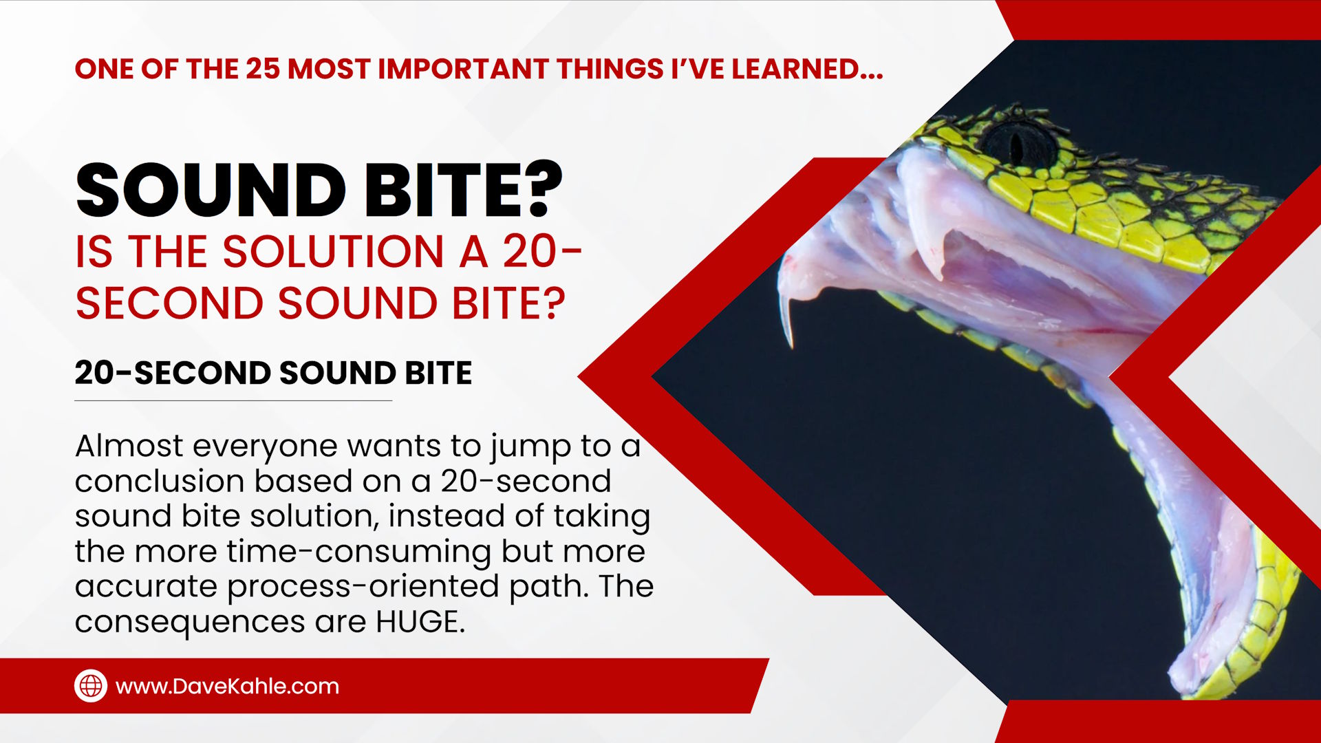 Is The Solution a 20-Second Sound Bite? Dave Kahle Wisdom